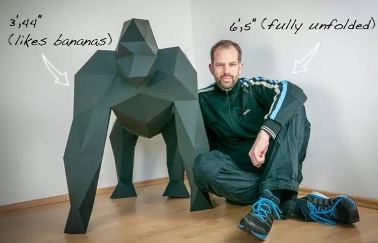 Бумажный трофей DIY Lifesize Gorilla 14744_2