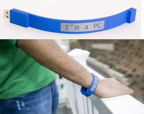 USB Wrist Band Geeky Flash Storage එක Sporty Bracelet එකකට ගැලපේ