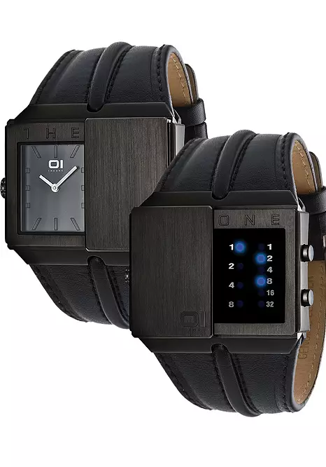 01TheOne Slider Watch combina as mans tradicionais con Funky Binary Timerelling