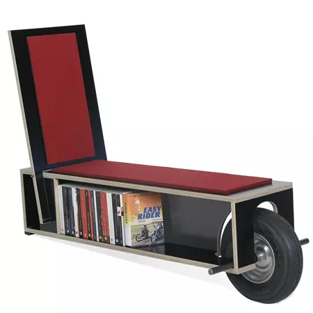 Easy Reader: Integrated Bench and Bookshelf on Wheels 3764_1