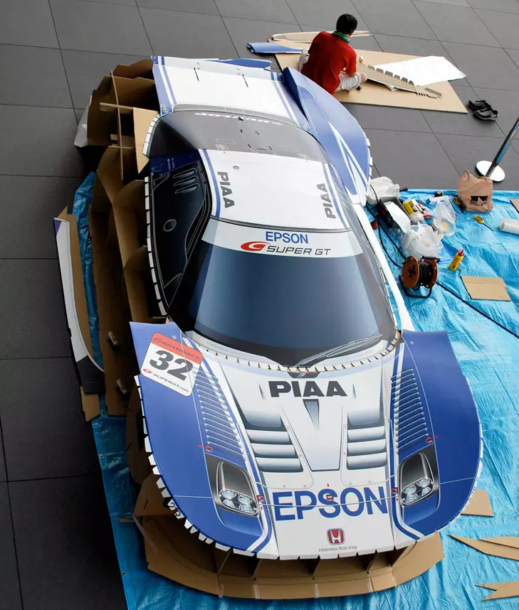 Tamaina errealeko Papercraft Honda NSX Race Car 4831_3