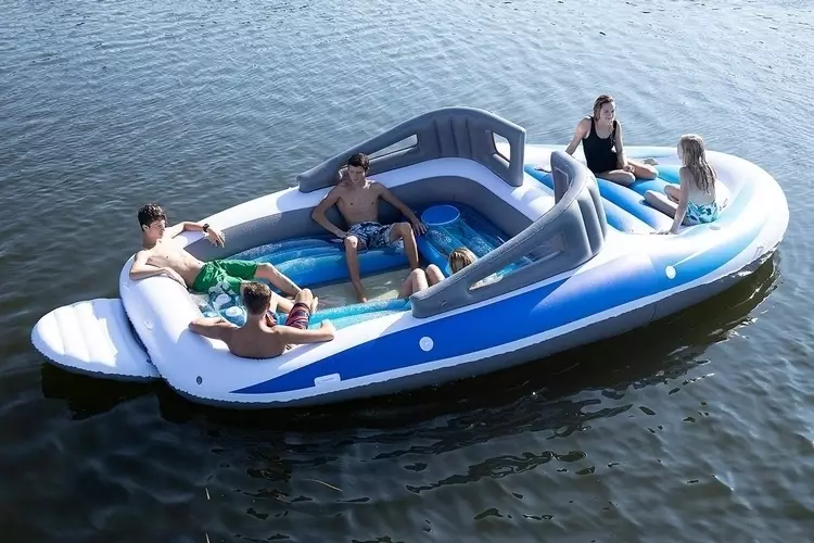 Ukuzonwabisa kwelanga kwi-Inflatable Bay Breeze Boat Island